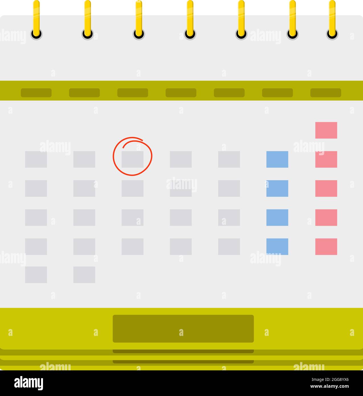 Monthly calender, illustration, vector on white background Stock Vector ...