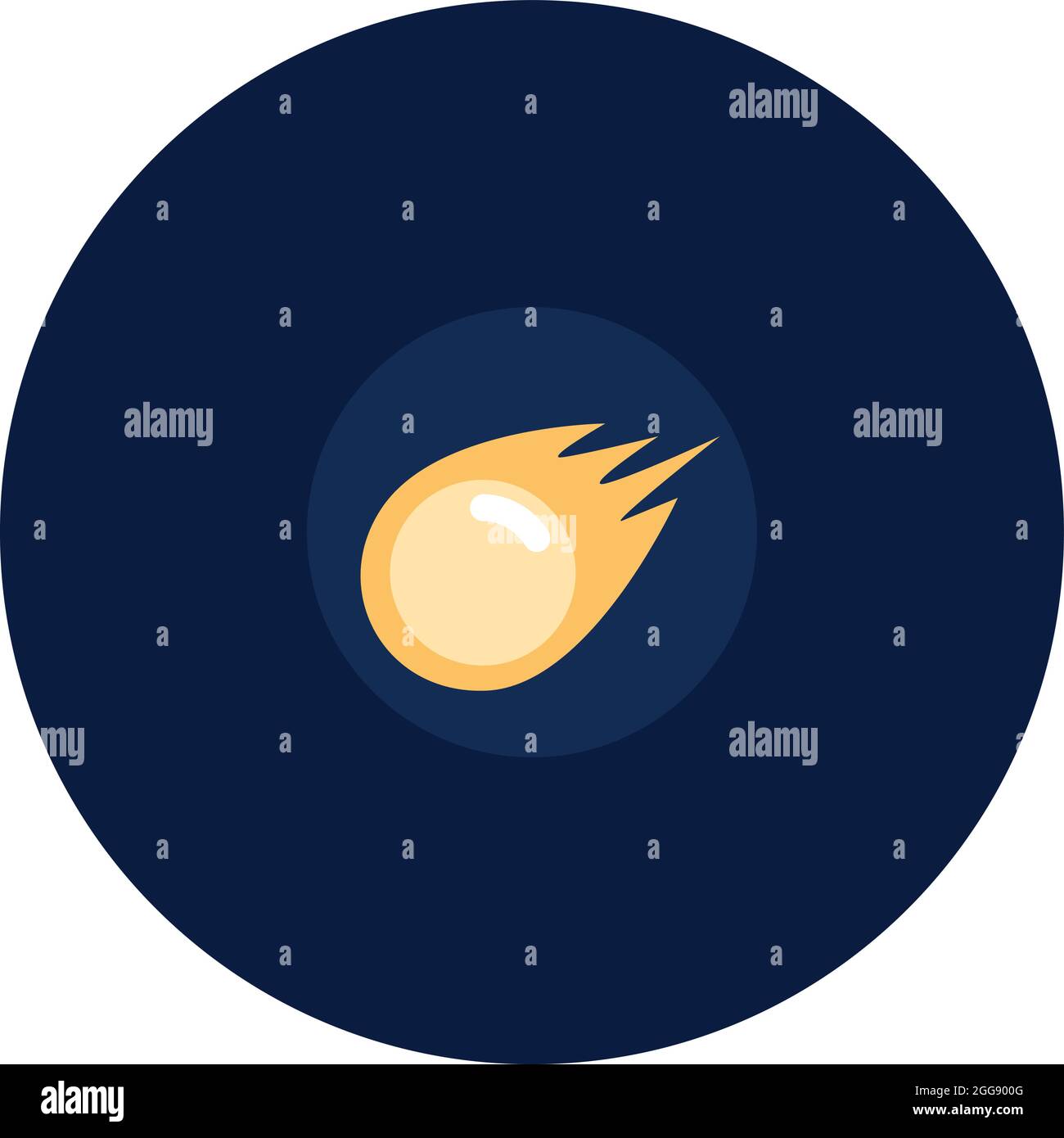 Yellow comet, illustration, vector, on a white background Stock Vector ...