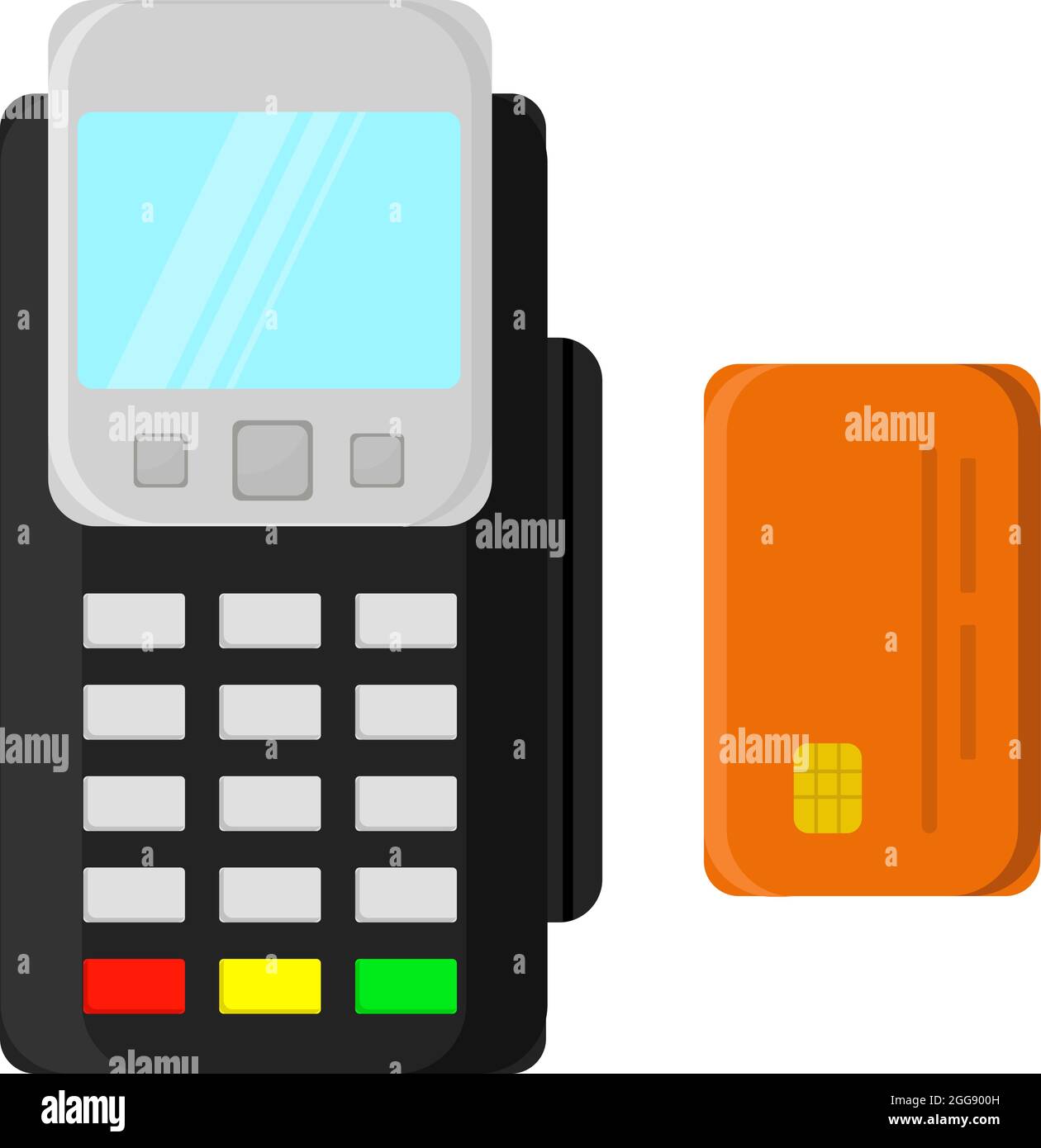 Card swipe machine, illustration, vector on white background Stock ...