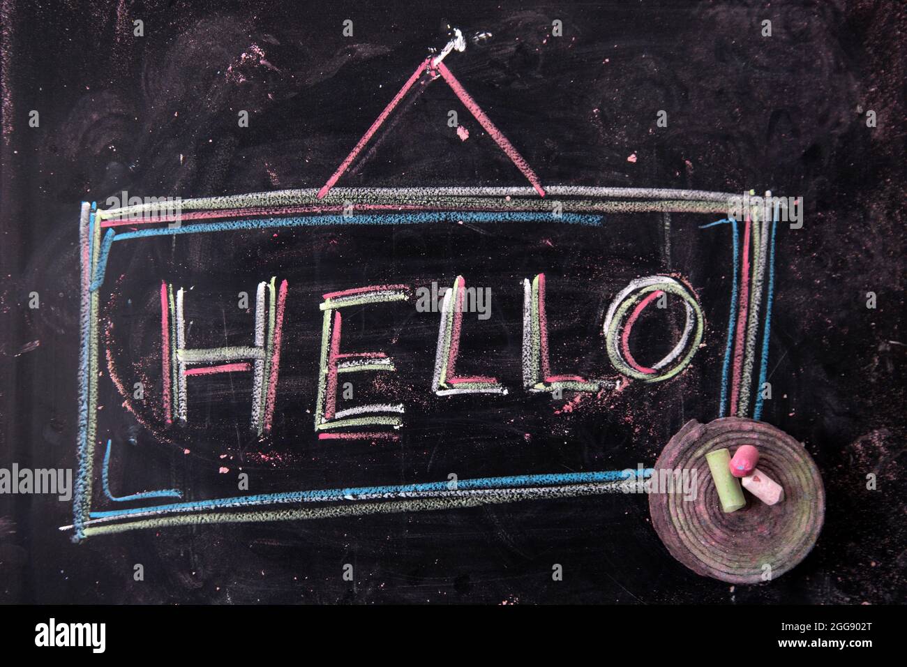 Blackboard handwritten welcome message hi-res stock photography and ...