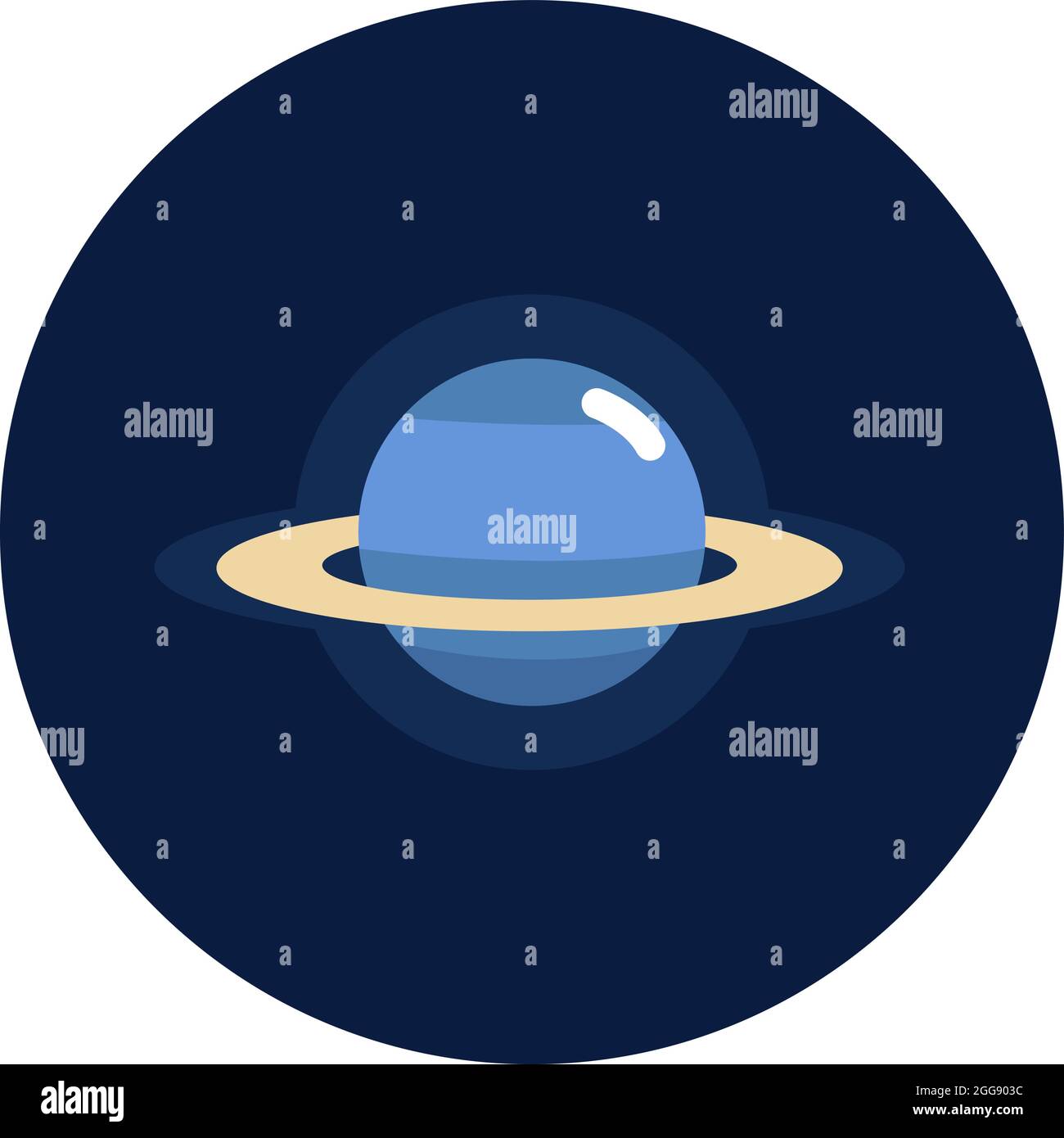 Saturn planet, illustration, vector, on a white background Stock Vector ...