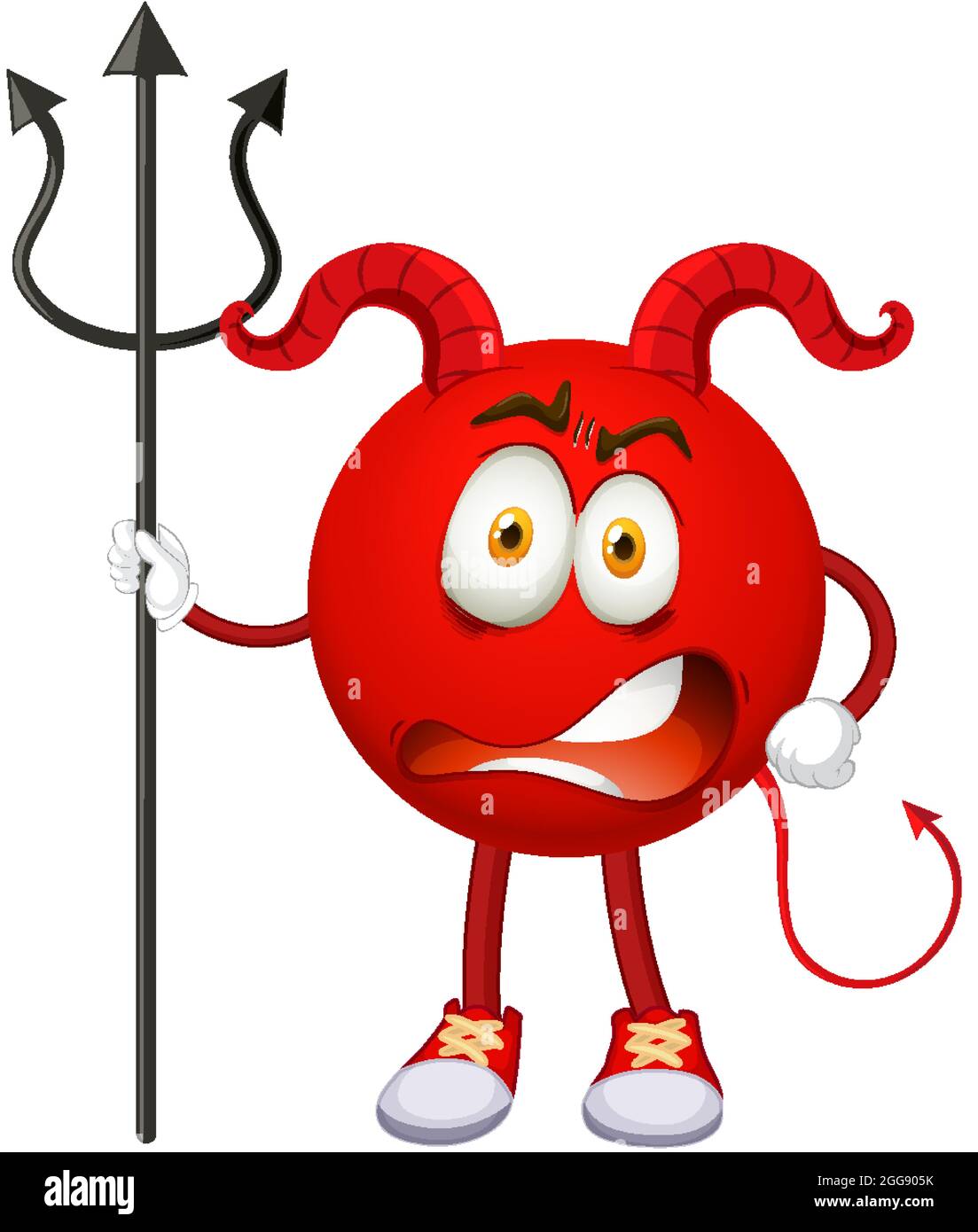 A red devil cartoon character with facial expression illustration Stock ...