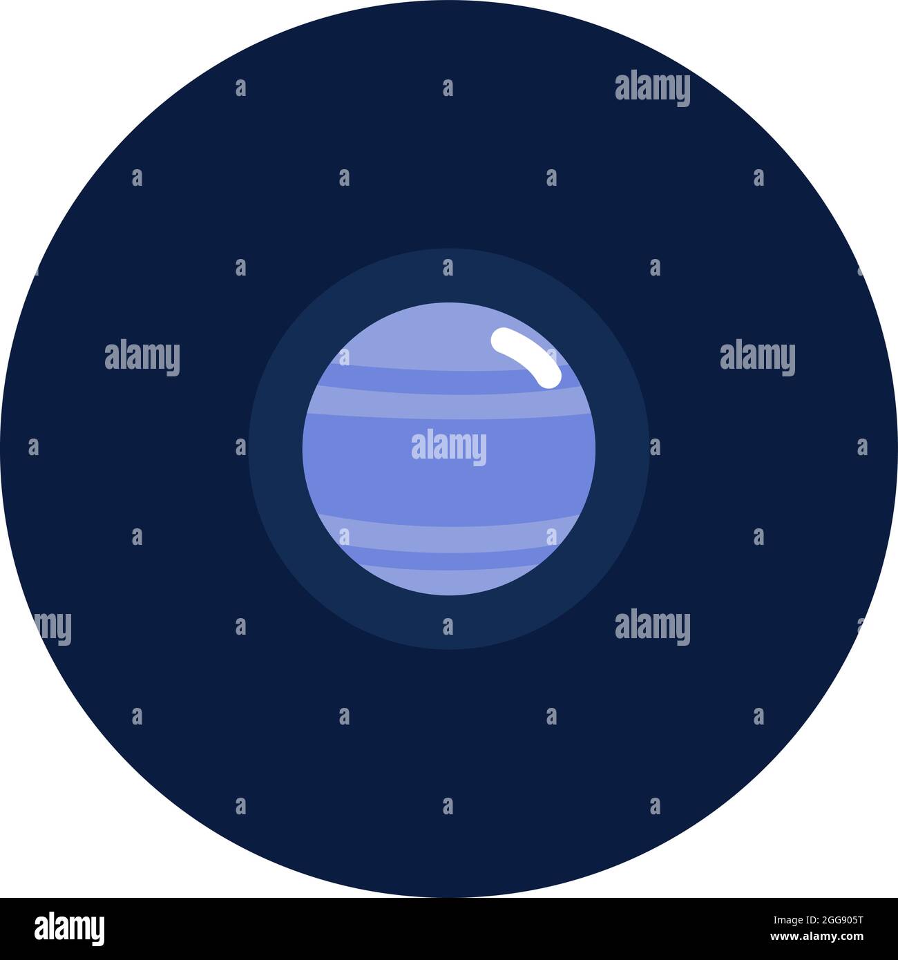 Neptune planet, illustration, vector, on a white background Stock ...