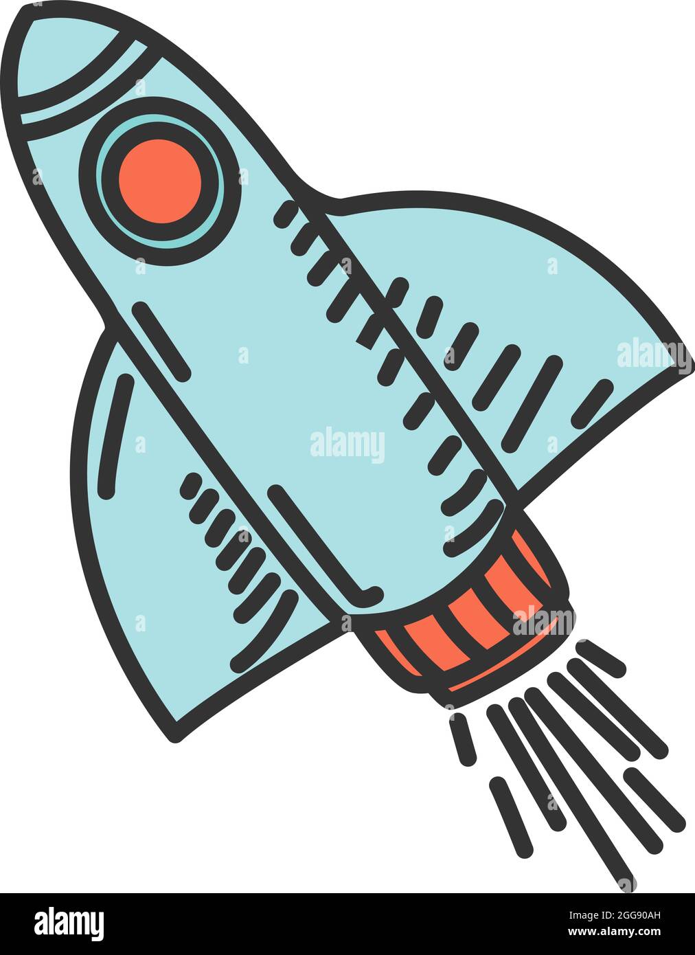 Rocket ship, illustration, vector, on a white background Stock Vector ...
