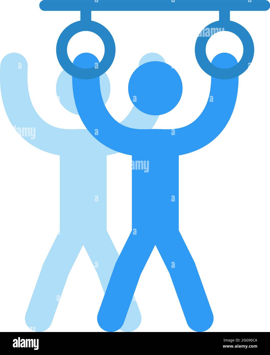 Man doing gymnastic, illustration, vector, on a white background Stock ...
