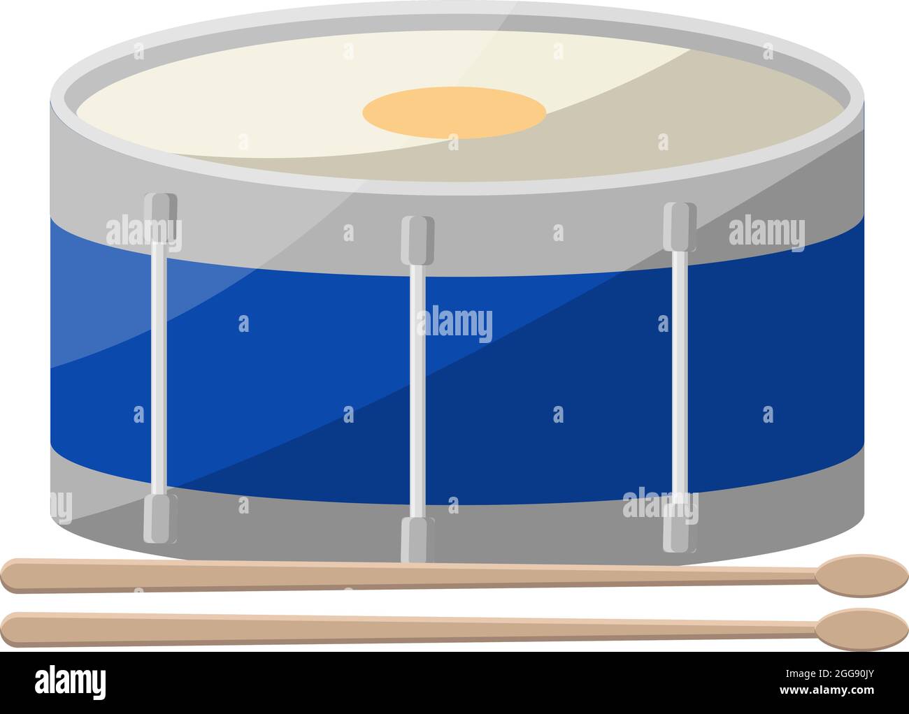 Blue drum, illustration, vector on white background Stock Vector Image ...
