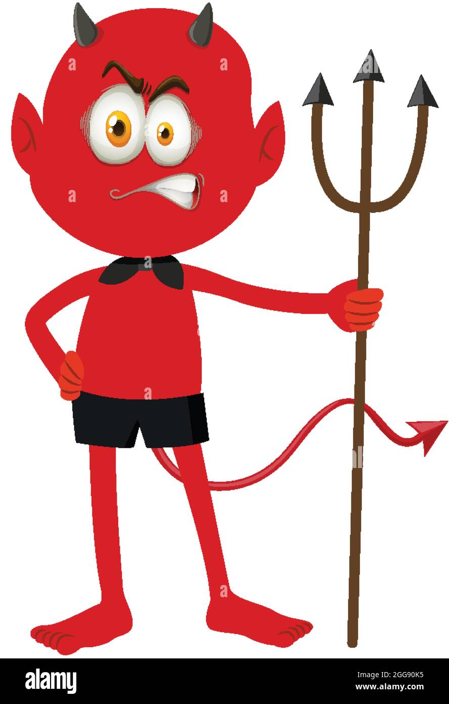 A red devil cartoon character with facial expression illustration Stock ...