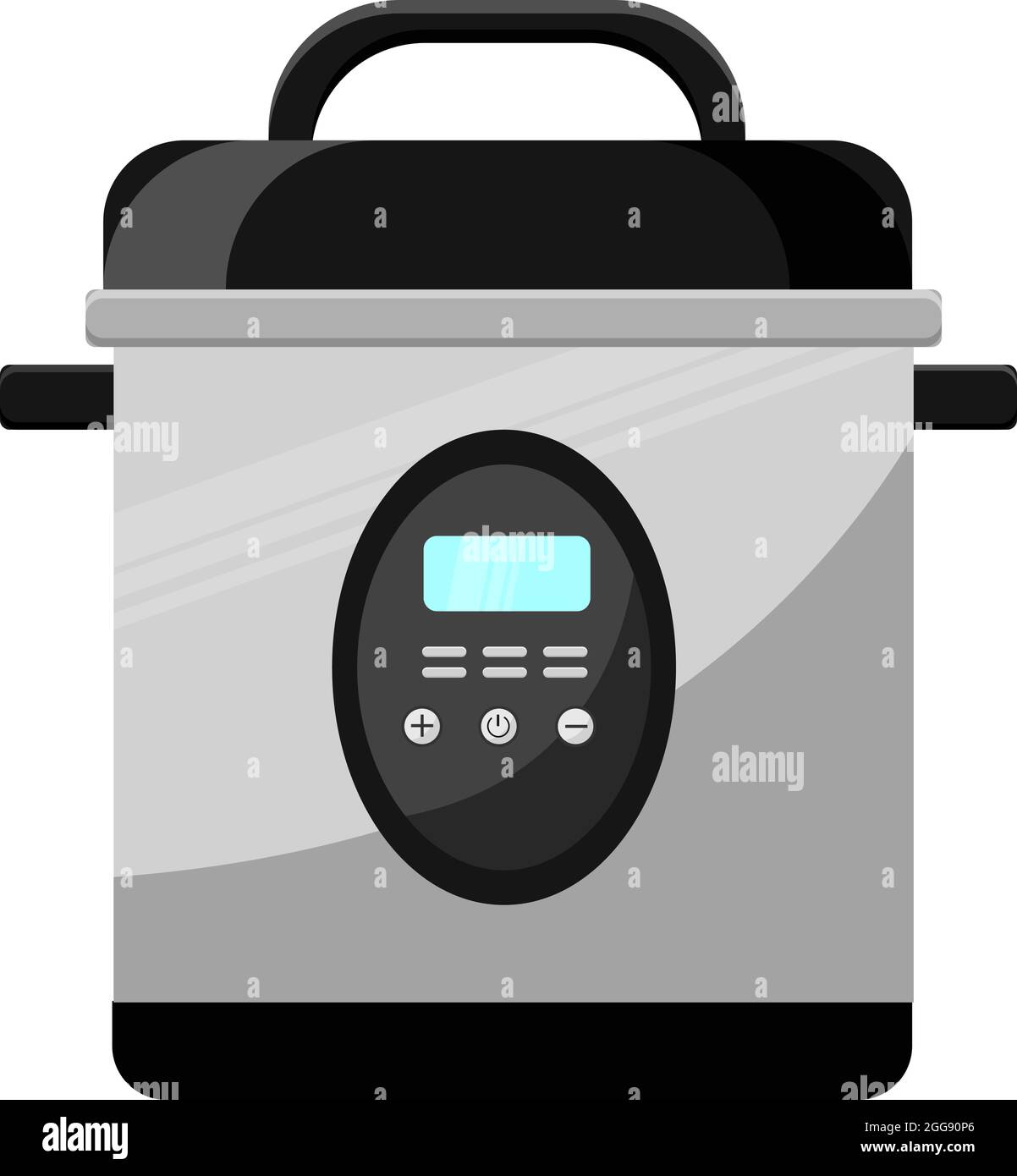 Electric pressure cooker, illustration, vector on white background ...