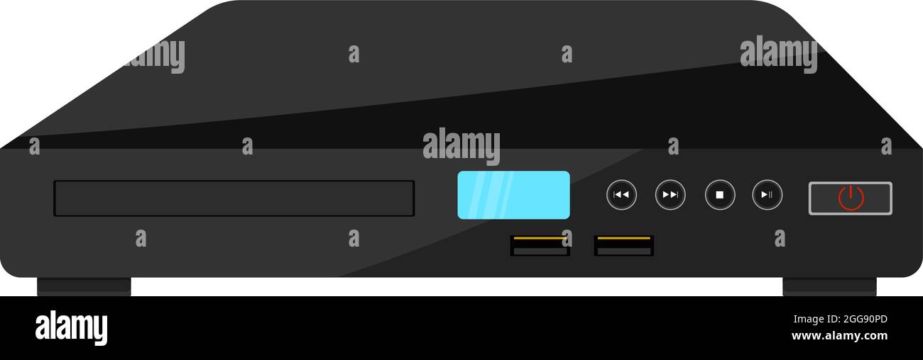 DVD player, illustration, vector on white background Stock Vector Image ...