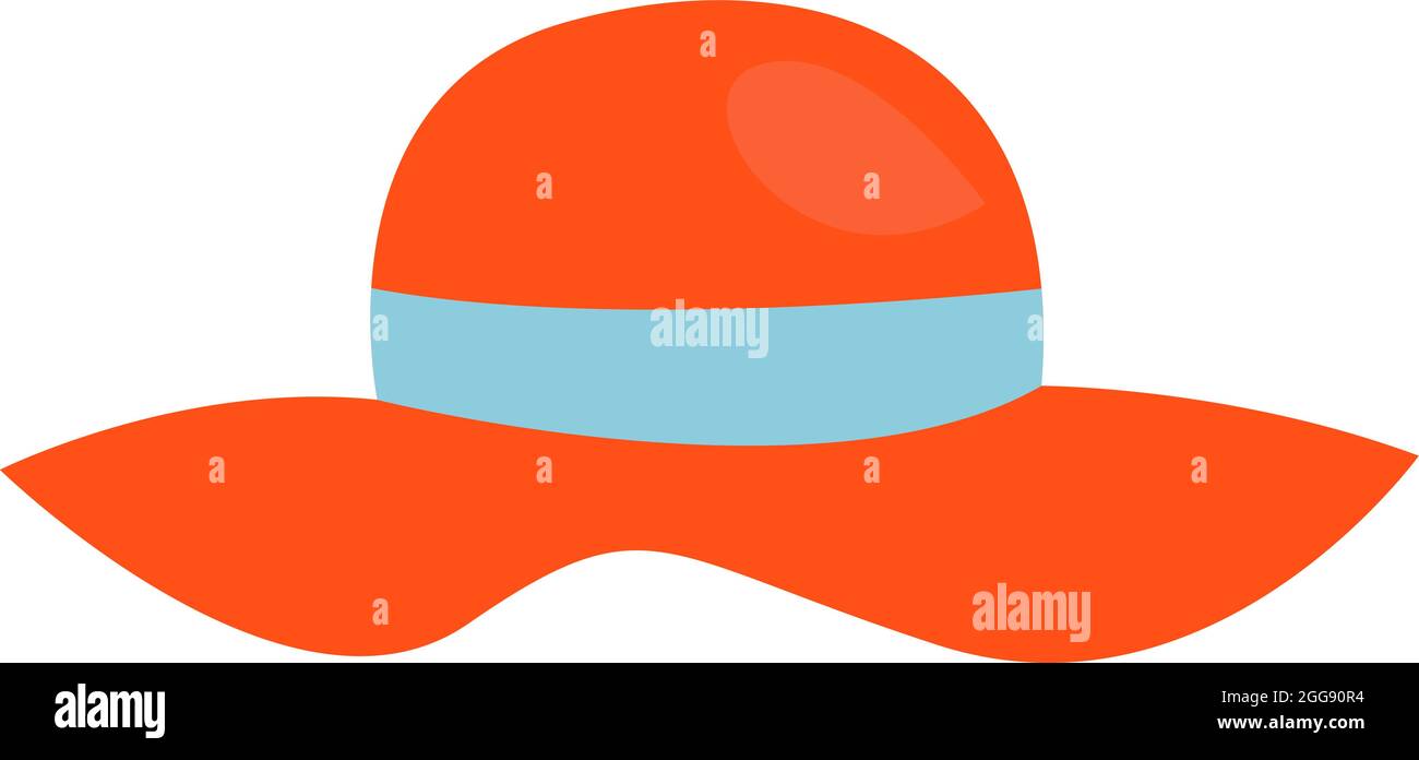 Red summer hat, illustration, vector, on a white background Stock ...