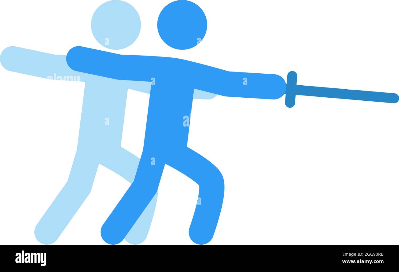 Man fencing with sword, illustration, vector, on a white background ...