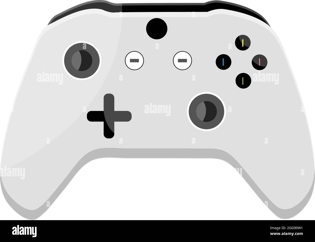White Gaming controller, illustration, vector on white background Stock ...