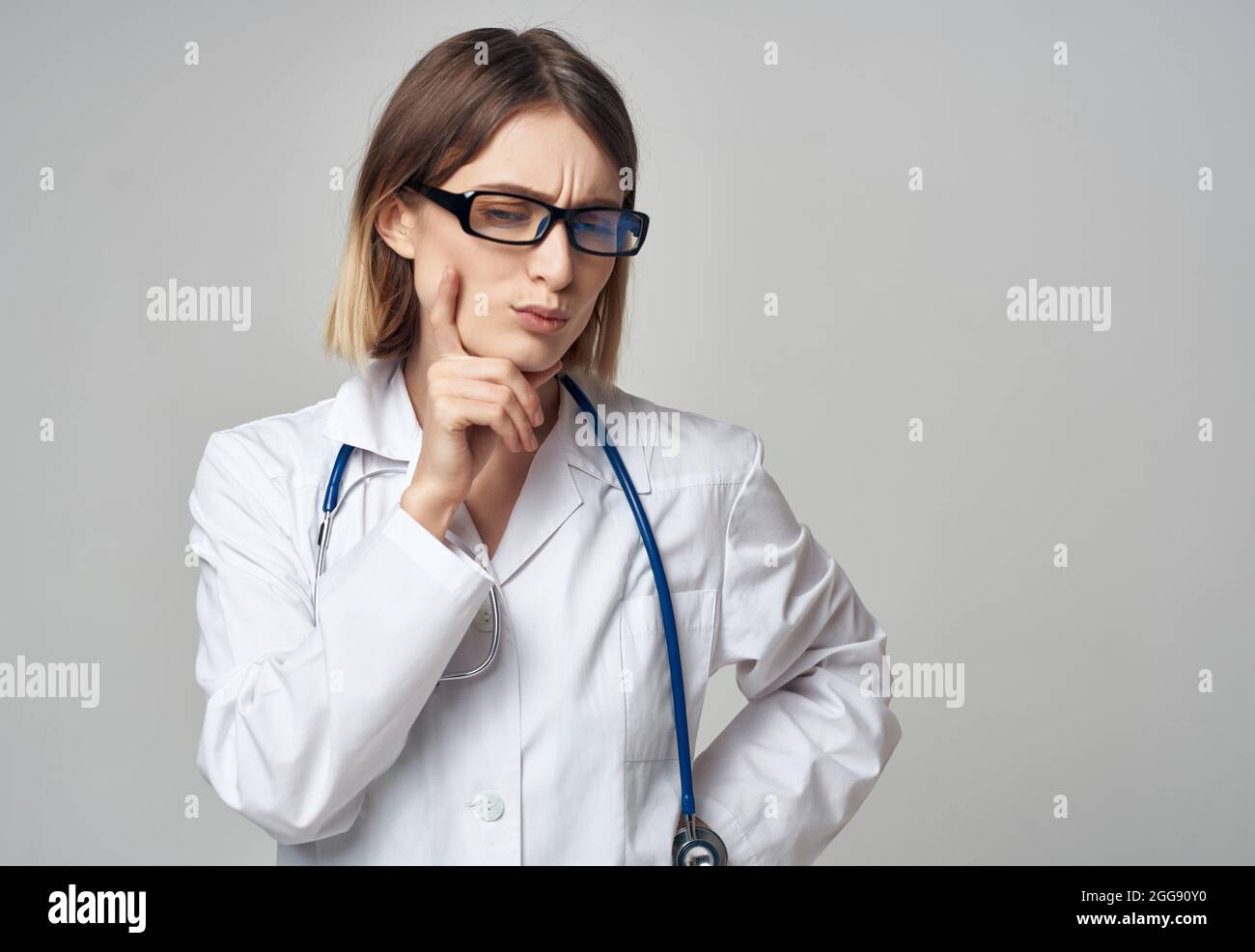 doctor in medical uniform isolated background Stock Photo - Alamy