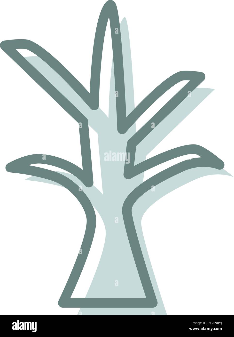 Green skinny tree, illustration, vector, on a white background Stock ...