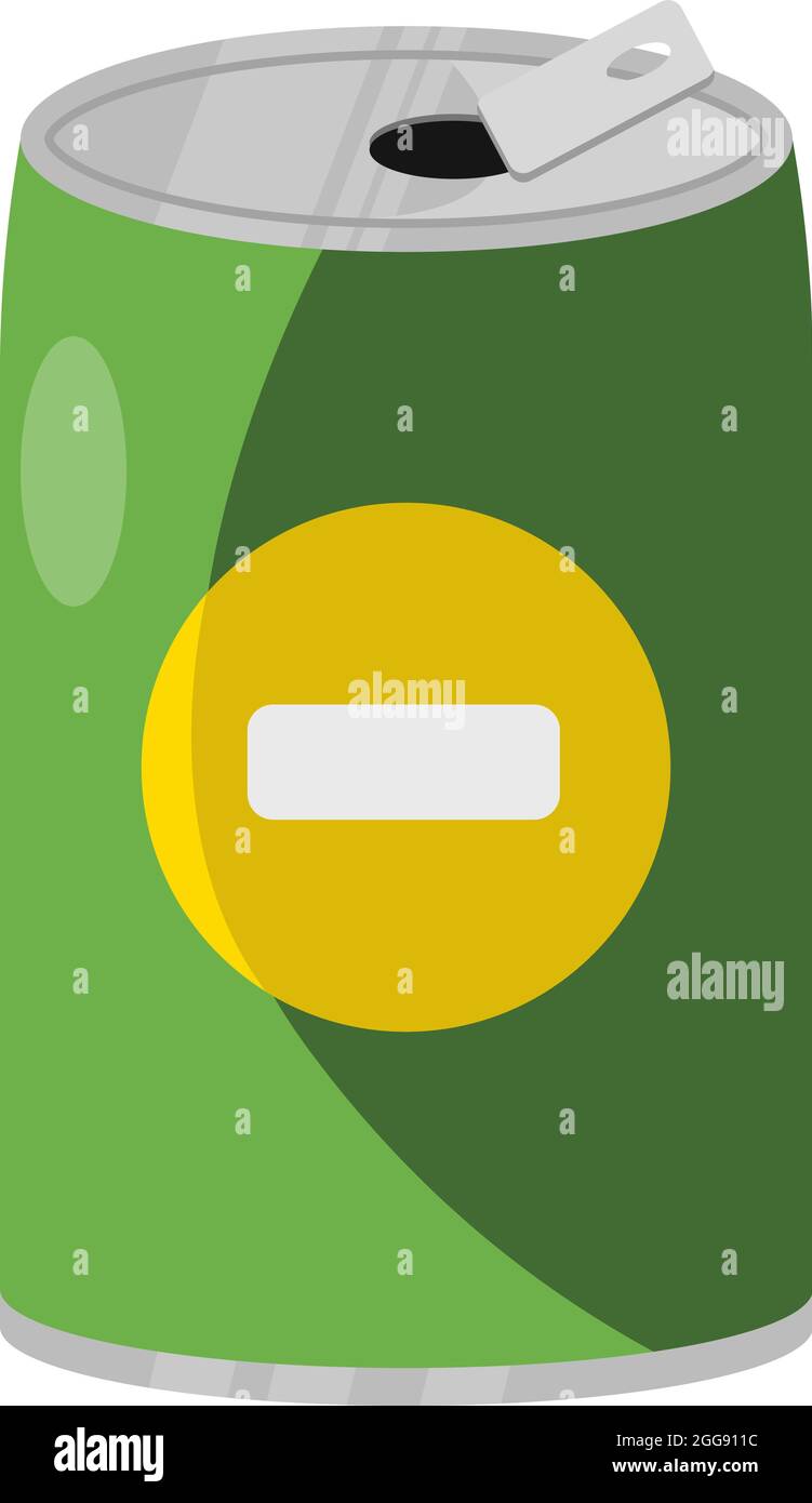 Green beer can, illustration, vector on white background Stock Vector ...