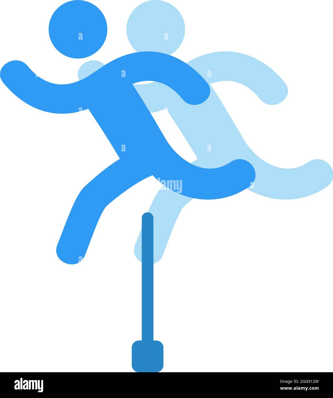 Running with jumps, illustration, vector, on a white background Stock ...