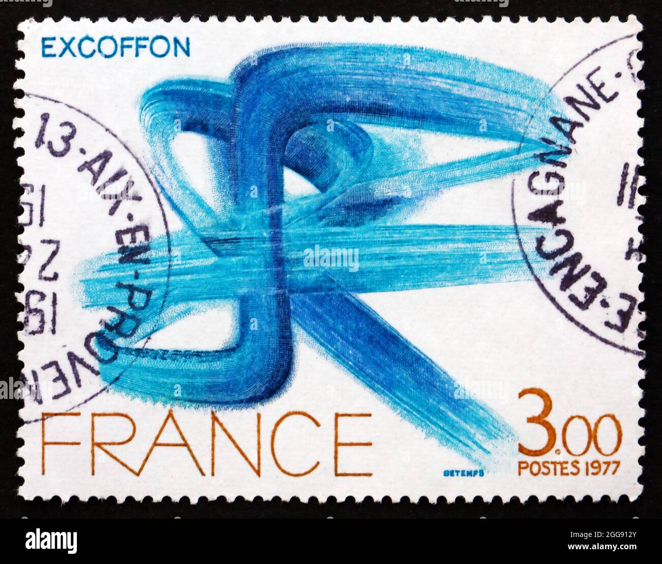 FRANCE - CIRCA 1977: a stamp printed in the France shows Abstract ...