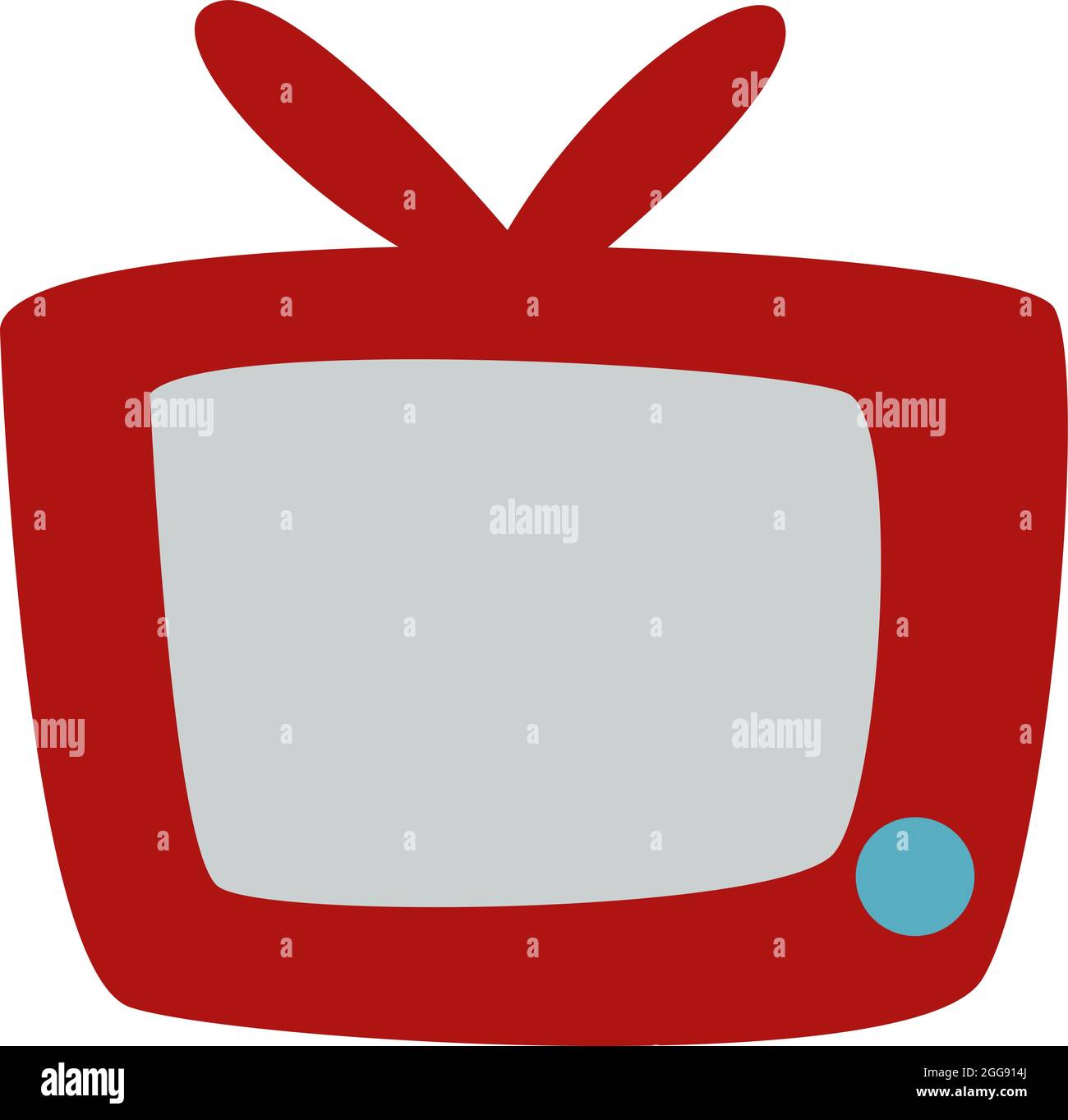 Red tv toy, illustration, vector, on a white background Stock Vector ...