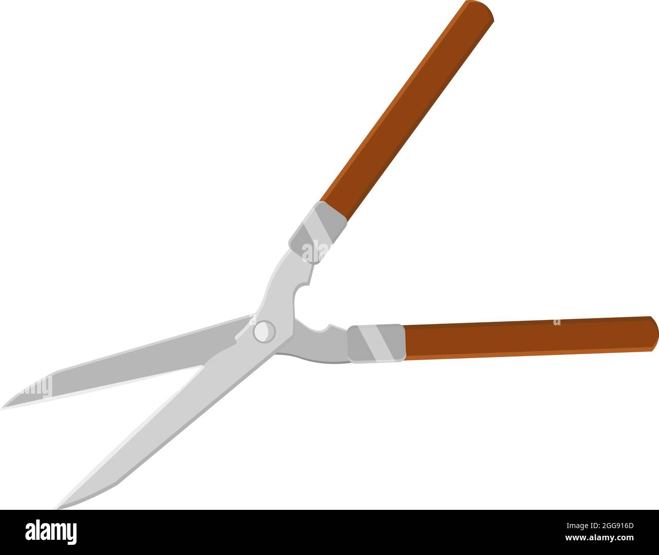 Hedge trimmer scissors, illustration, vector on white background Stock ...