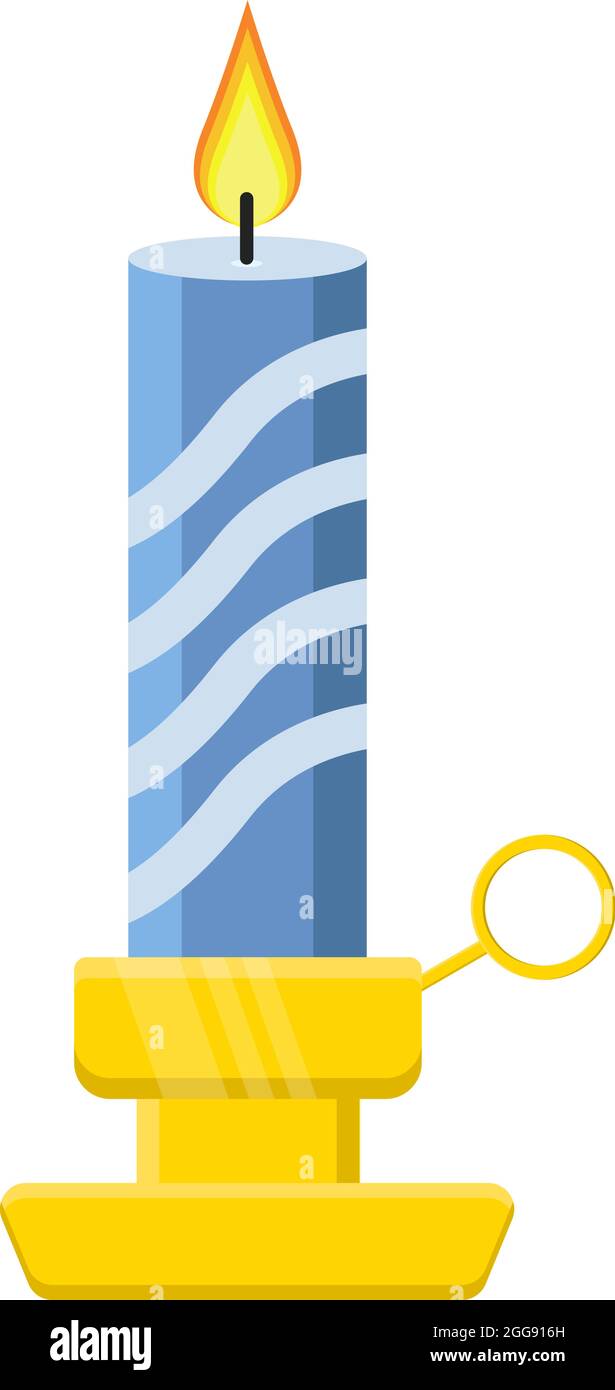 Blue candle, illustration, vector on white background Stock Vector ...