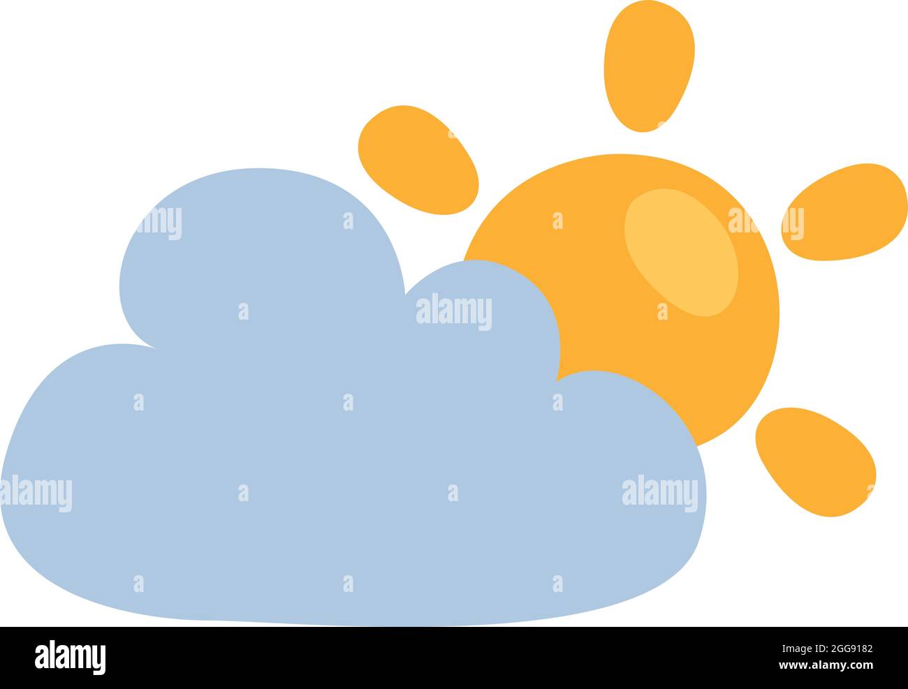 Cloudy weather, illustration, vector, on a white background Stock ...