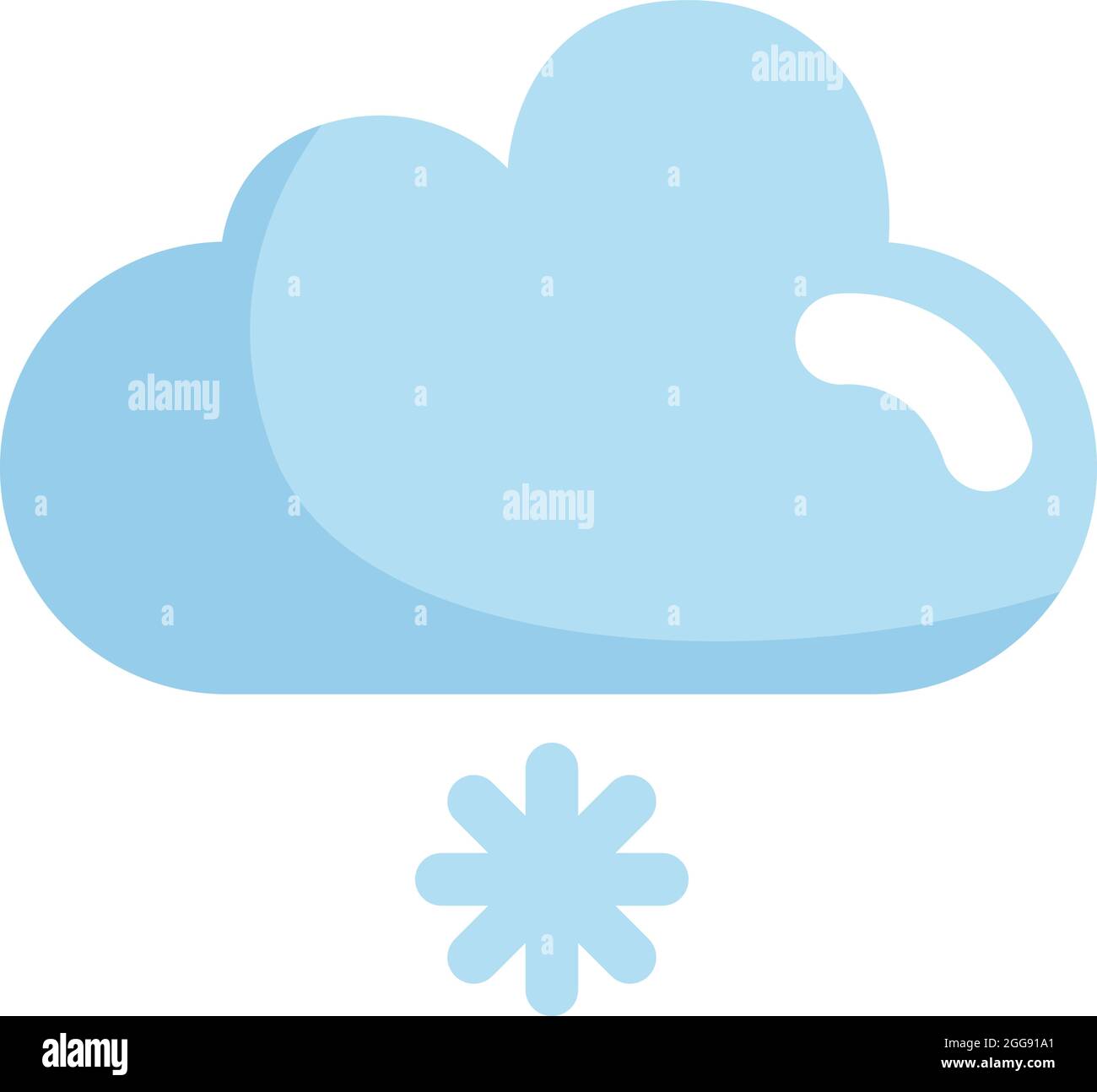 Snowy cloud, illustration, vector, on a white background Stock Vector ...