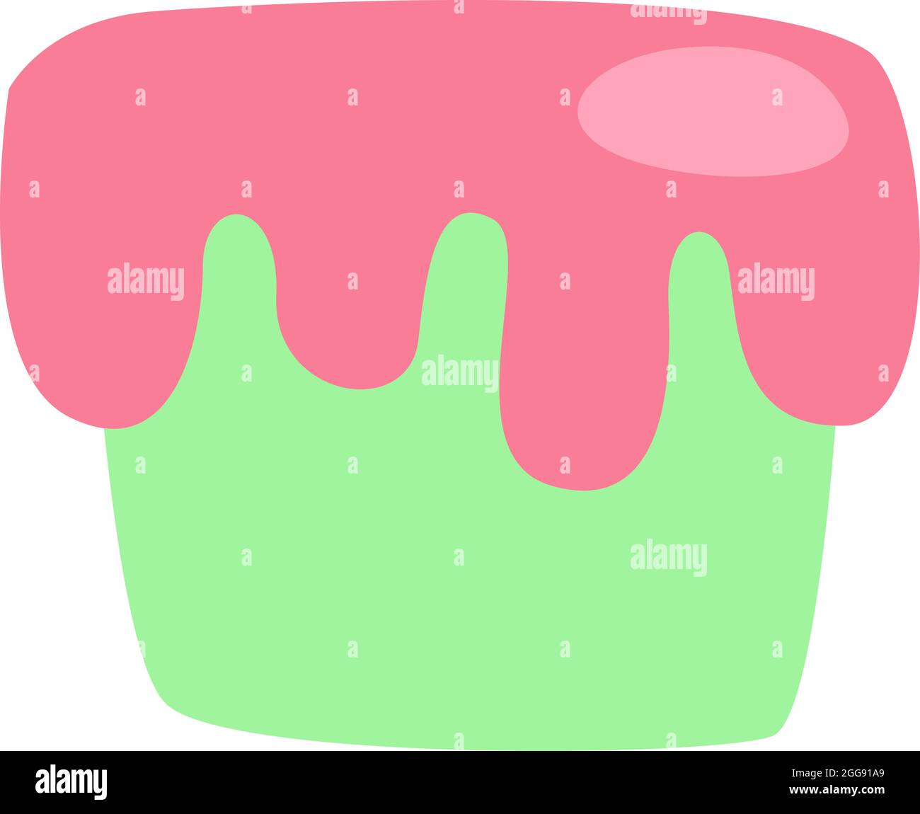 Delicious pink cake, illustration, vector, on a white background Stock ...