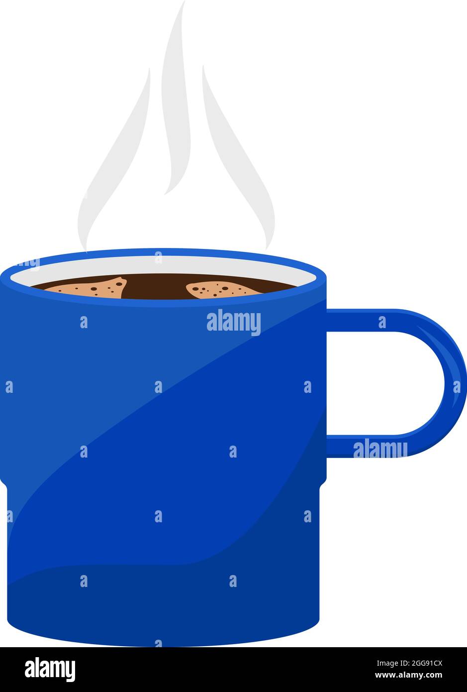 Cup of hot coffee, illustration, vector on white background Stock ...