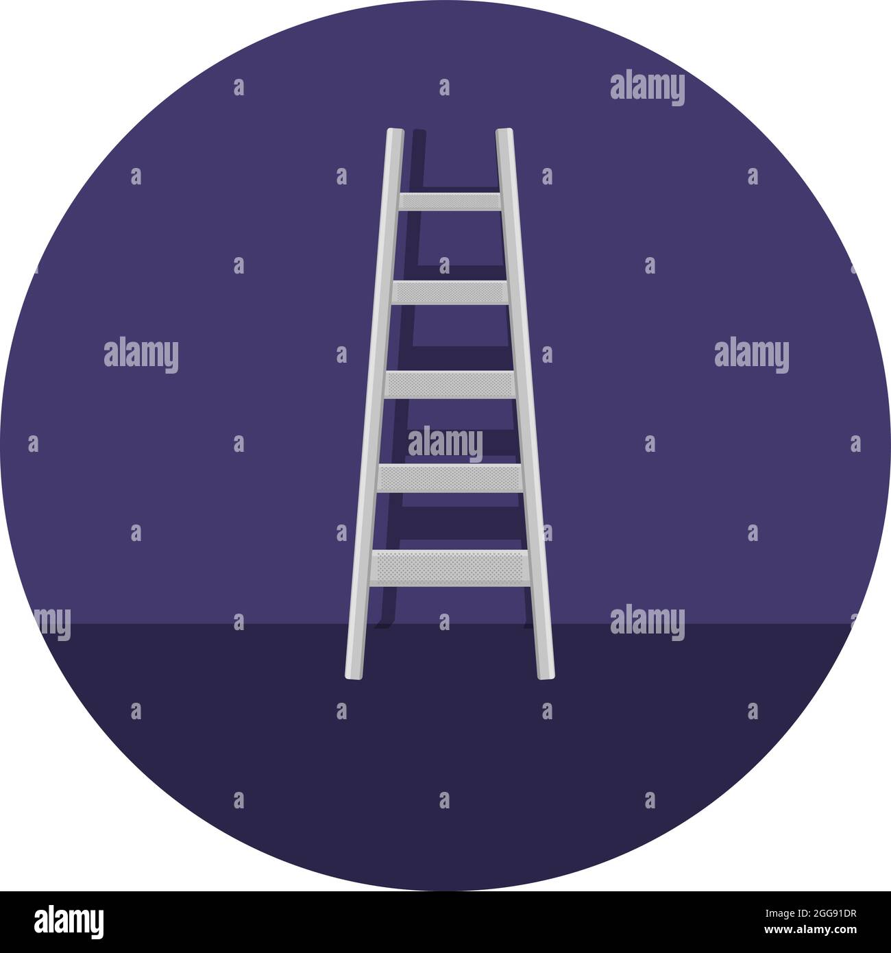 Silver ladder, illustration, vector on white background Stock Vector ...