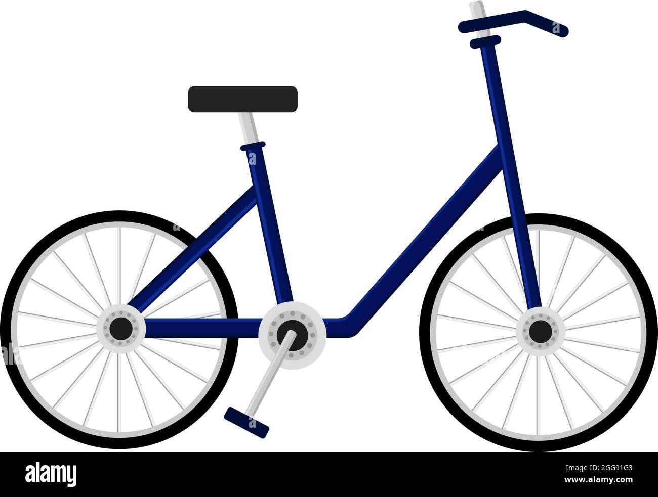 Black bicycle, illustration, vector on white background Stock Vector ...