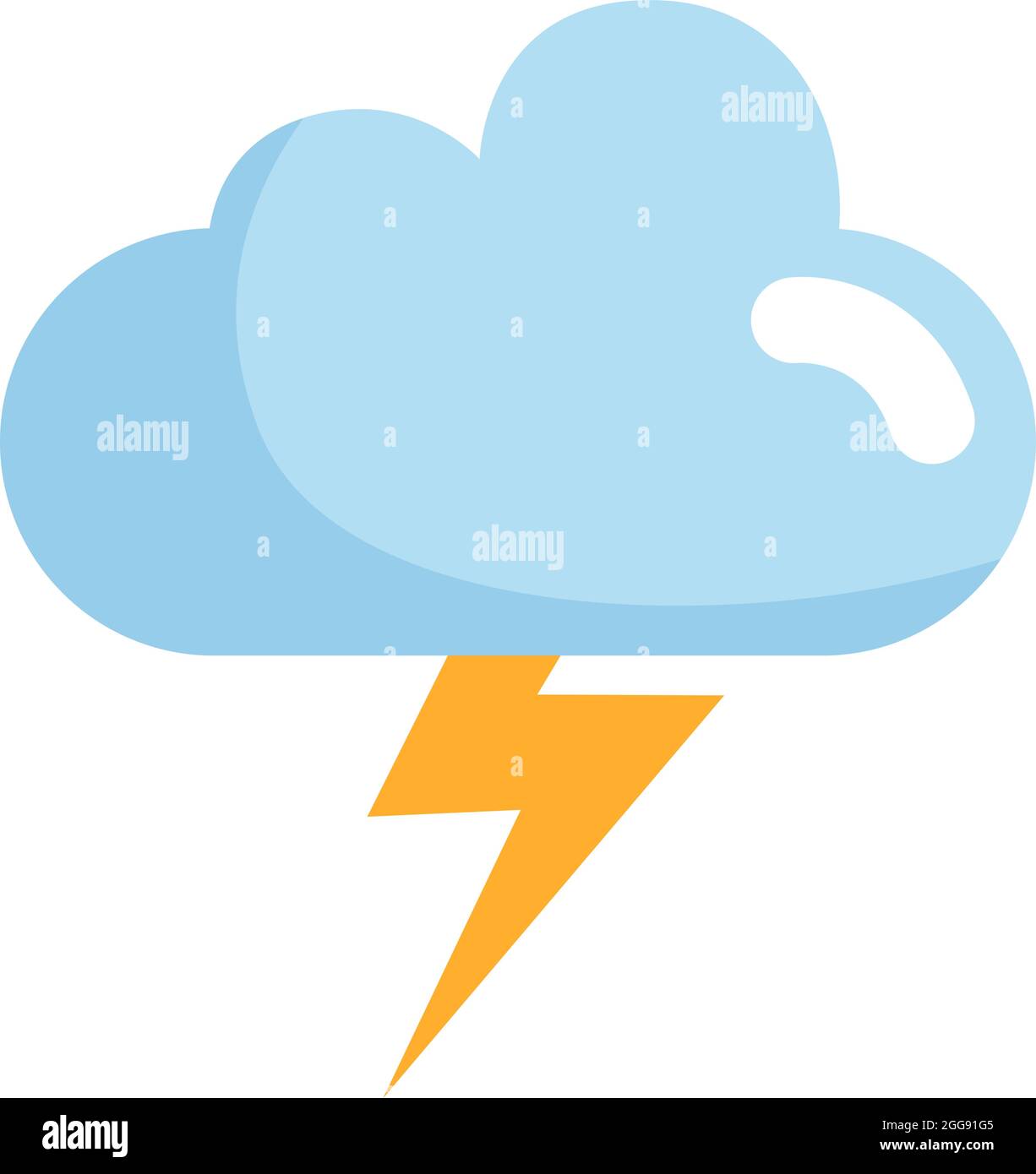 Thunder cloud, illustration, vector, on a white background Stock Vector ...