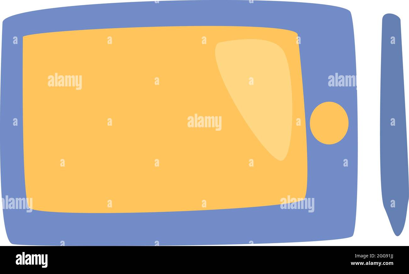 Blue tablet, illustration, vector, on a white background Stock Vector ...