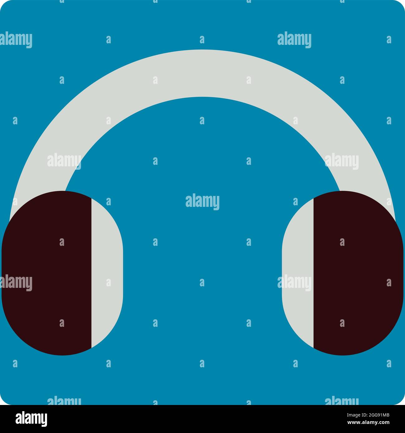 White headphones, illustration, vector, on a white background Stock ...