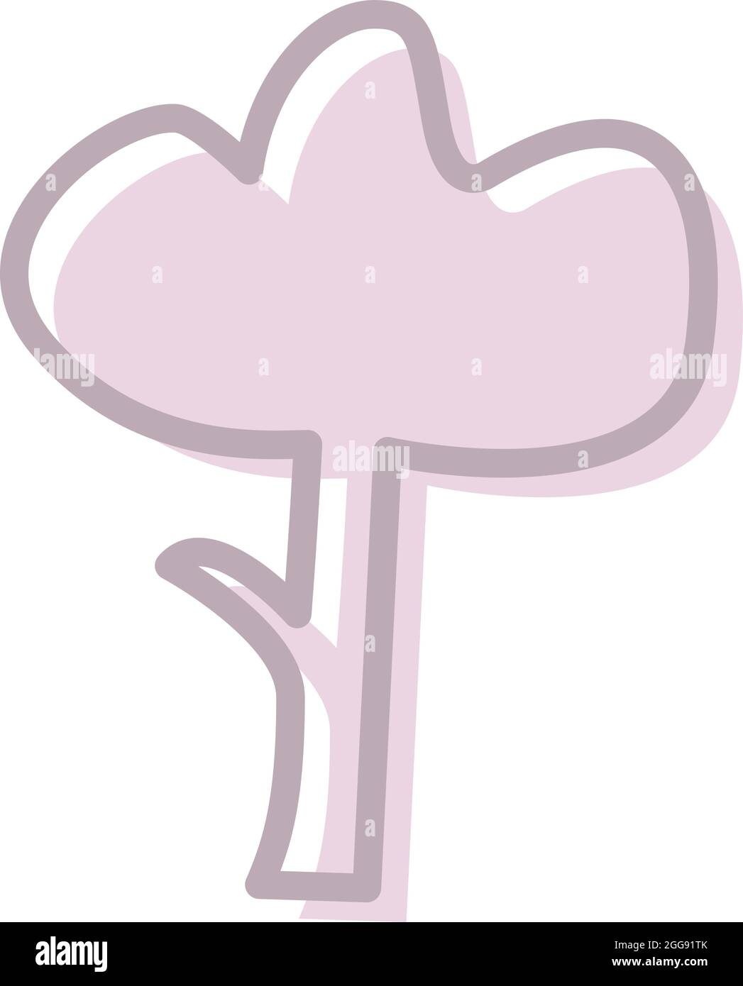 Purple tree with branches, illustration, vector, on a white background ...