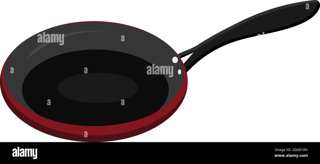 Frying pan, illustration, vector on white background Stock Vector Image ...