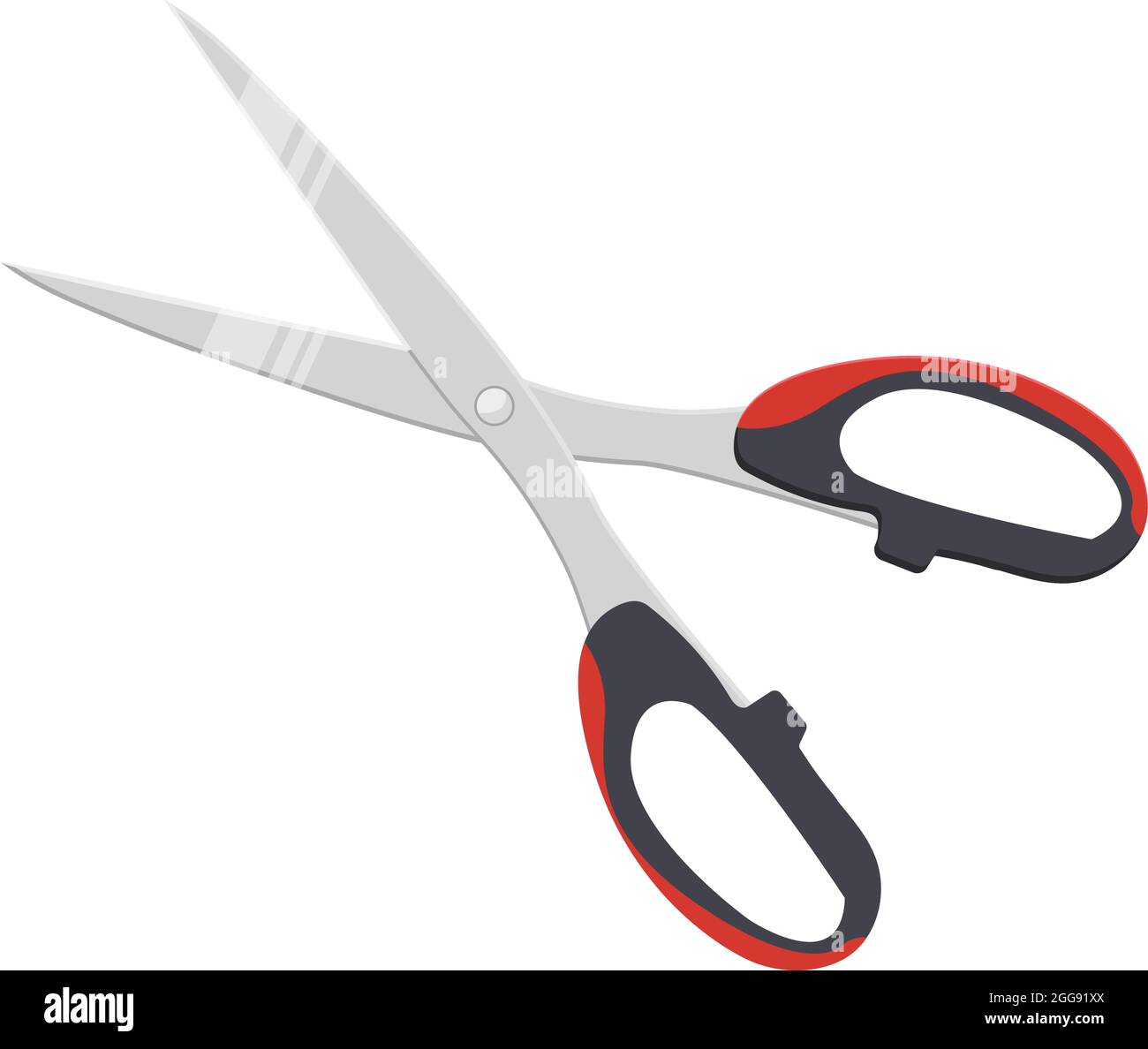 Red scissors, illustration, vector on white background Stock Vector ...