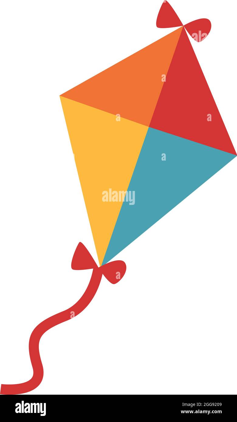 Colorful kite, illustration, vector, on a white background Stock Vector ...