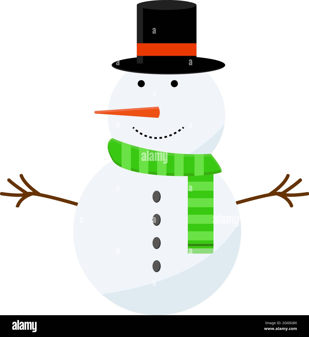 Big snowman, illustration, vector on white background Stock Vector ...