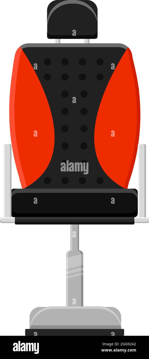 Red barbers chair, illustration, vector on white background Stock ...