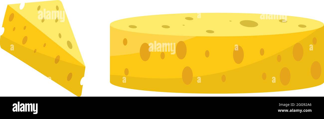 Yellow cheese, illustration, vector on white background Stock Vector ...
