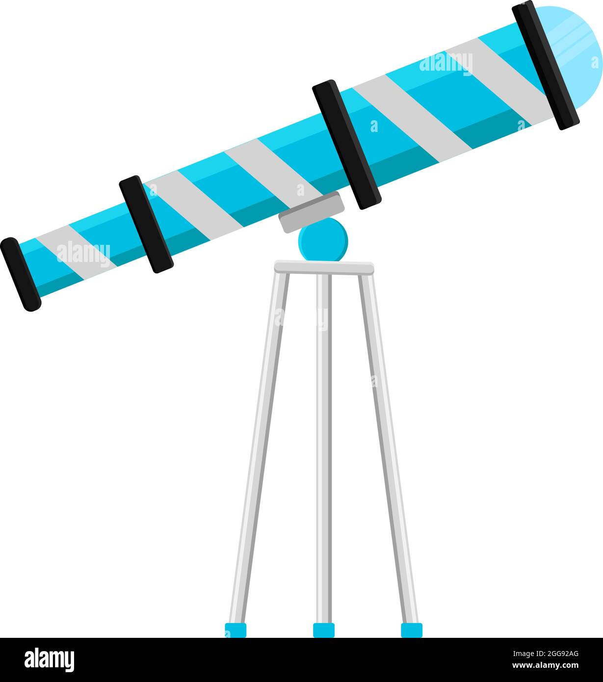 Blue telescope, illustration, vector on white background Stock Vector ...