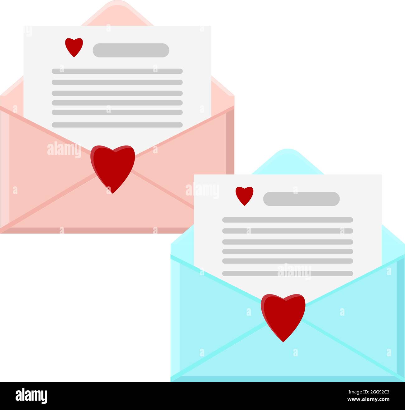 Love letter, illustration, vector on white background Stock Vector ...