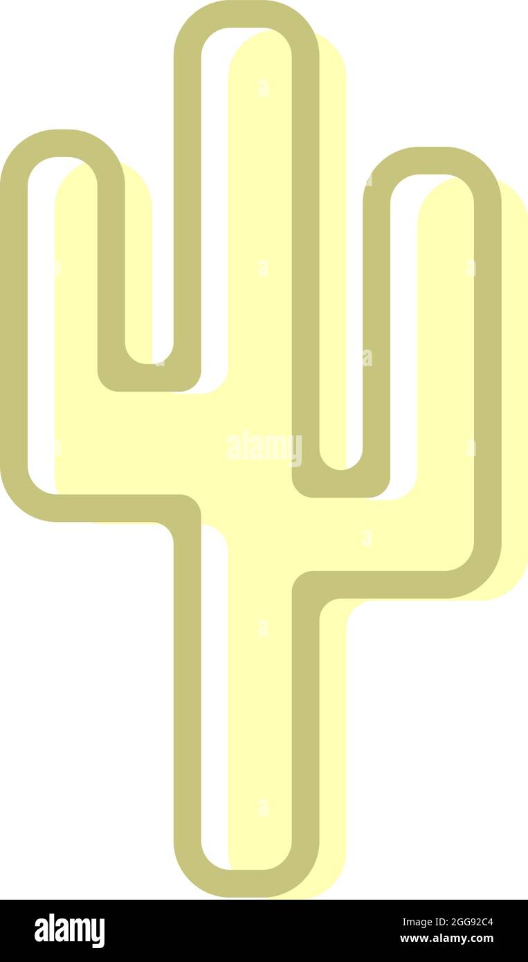 Yellow desert cactus, illustration, vector, on a white background Stock ...