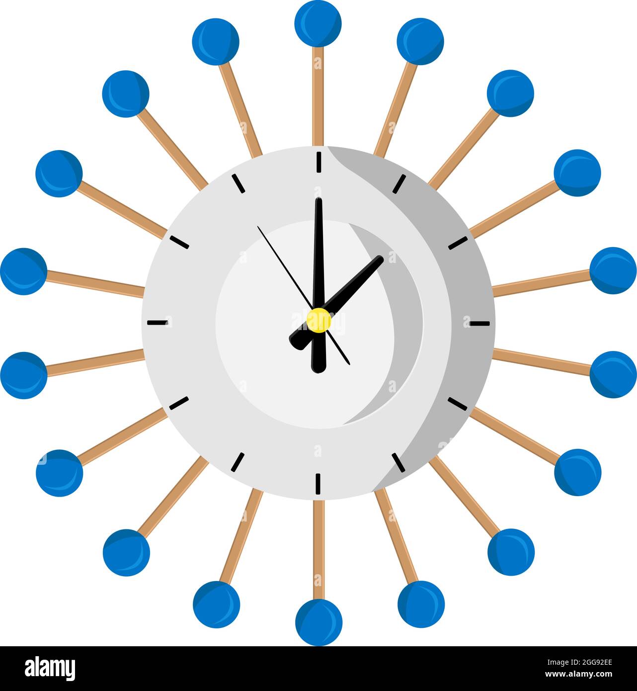 Wall watch, illustration, vector on white background Stock Vector Image ...