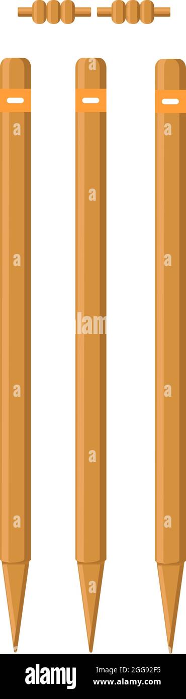 Cricket sticks, illustration, vector on white background Stock Vector ...