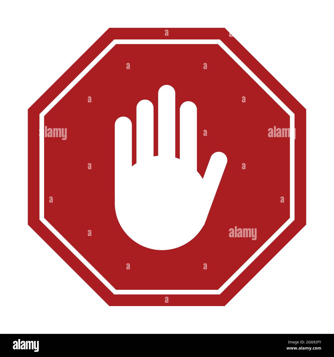 Red octagon icon Stock Vector Images - Alamy
