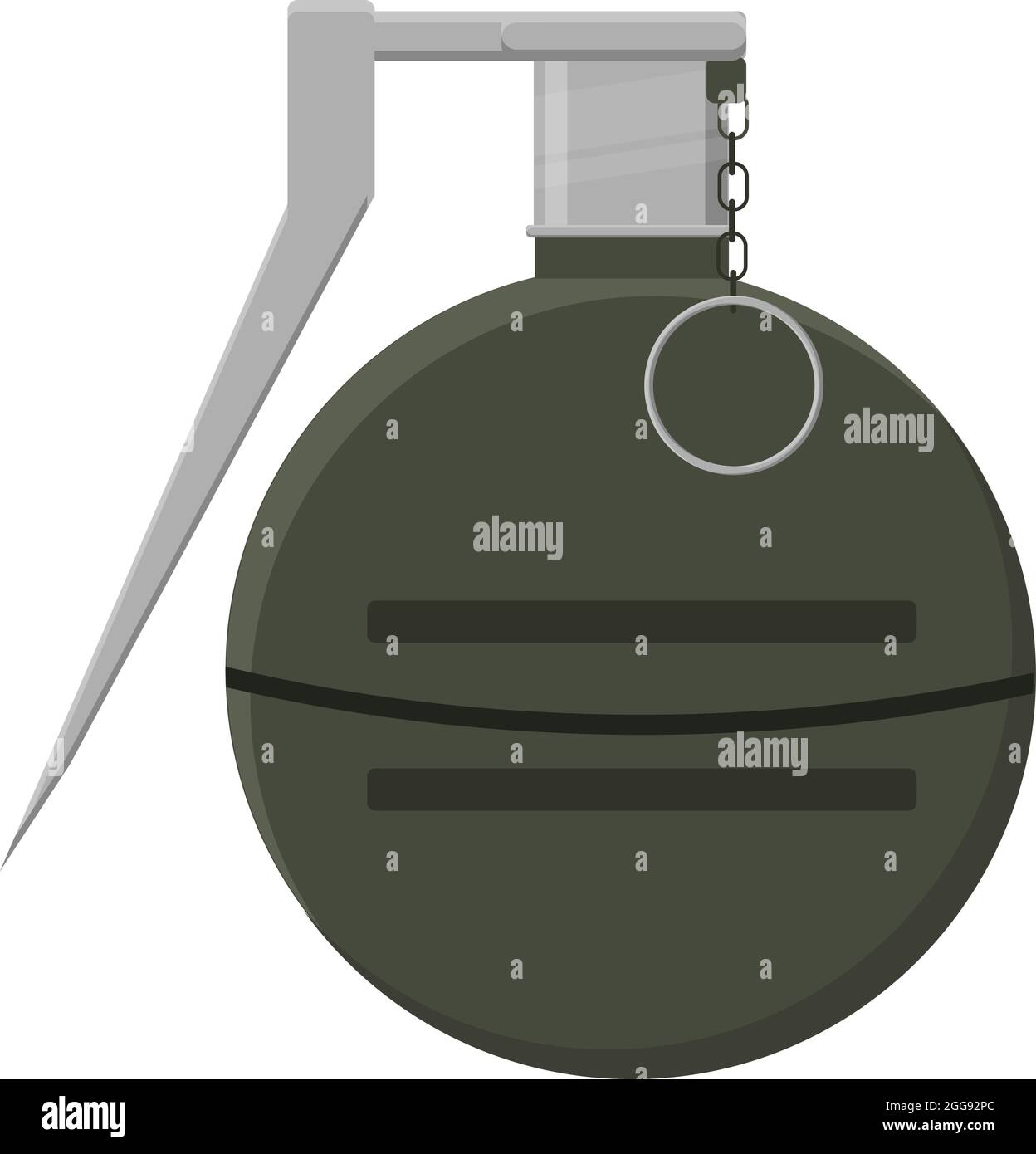 Small hand grenade, illustration, vector on white background Stock ...