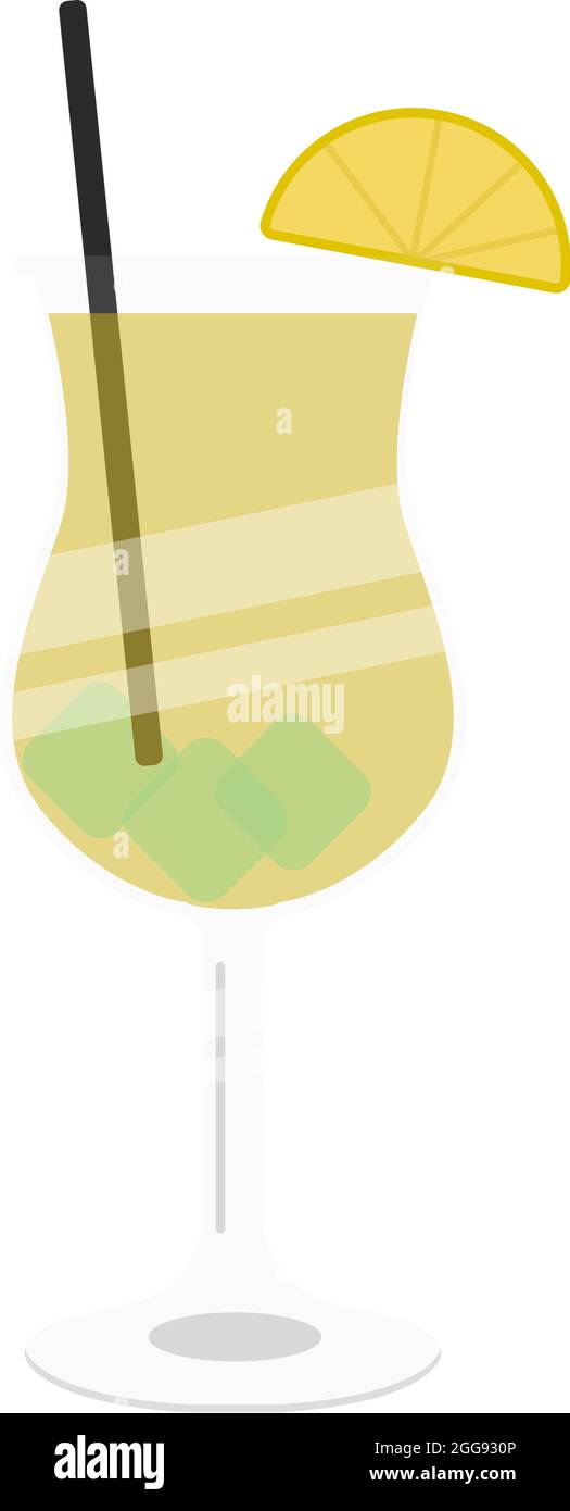 Lemon coctail, illustration, vector on white background Stock Vector ...