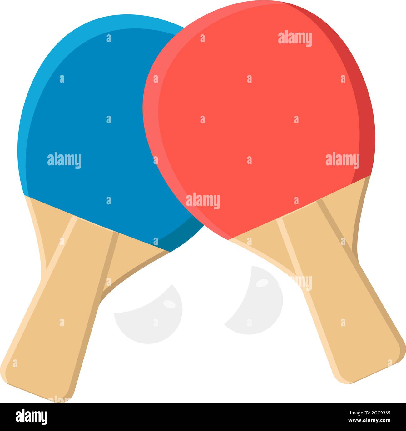 Table tennis rackets, illustration, vector on white background Stock ...