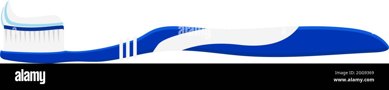 Blue toothbrush, illustration, vector on white background Stock Vector ...